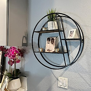 Admired By Nature 3 Tier Floating Shelves Wall Mount Shelf, Farmhouse Shelf for Wall Decor, Accent Wall Shelf, Display Shelf, Rustic Wood Wall Mounted Organizer Storage Shellf for Home Decor, 1 Unit