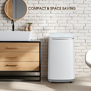 HAVA Portable Washing Machine, Small Washer 0.8 Cu. Ft. Capacity, Fully Automatic with 8 Wash Cycles, Touch Button & LED Display, Space Saving for Apartments, Dorms, and RVs