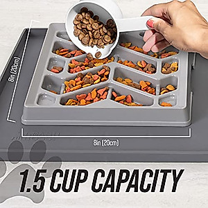 Leashboss Slow Feeder Dog Bowl for Flat Face Breeds, Tilted Slow Feed Bowl for Dogs & Cats, Slanted Maze Food Bowl for French Bulldogs, Pugs, Boston Terriers, Flat Face Dog Bowls Large, Small Breed