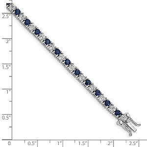 IceCarats 925 Sterling Silver Blue Sapphire White Topaz Tennis Bracelet