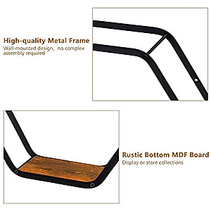 YBING Hexagon Floating Shelves Metal Black Honeycomb Shelves for Wall Metal Storage Hexagon Wall Shelves Set of 6 Hexagonal Floating Wall Mounted Storage Shelves for Living Room Bedroom