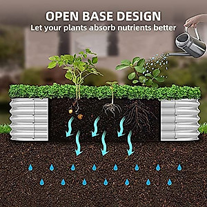 ZXZYHFTY Galvanized Raised Garden Bed kit, Garden Planter with Protective Tape, Gloves and Installation Tools, Large Metal Raised Garden Beds for Vegetables(4 * 2 * 1ft)