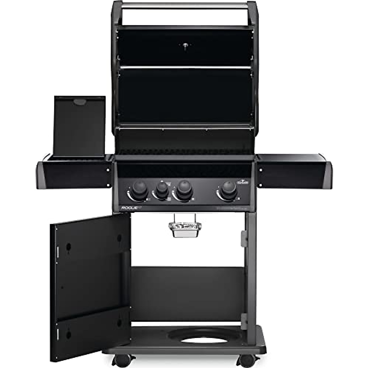 Napoleon Rogue XT 425 BBQ Grill, Black, Propane Gas - RXT425SIBPK-1 With Three Burners, Infrared Sear Station Side Burner, Barbecue Gas Cart, Folding Side shelves, Instant Failsafe Ignition
