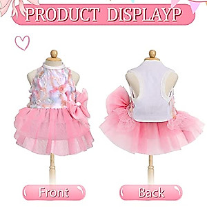 BOTEWO Pink Dog Dress Summer Sleeveless Pet Tutu Wedding Dresses Lovely Puppy Party Apparel Clothes(Pink,M)