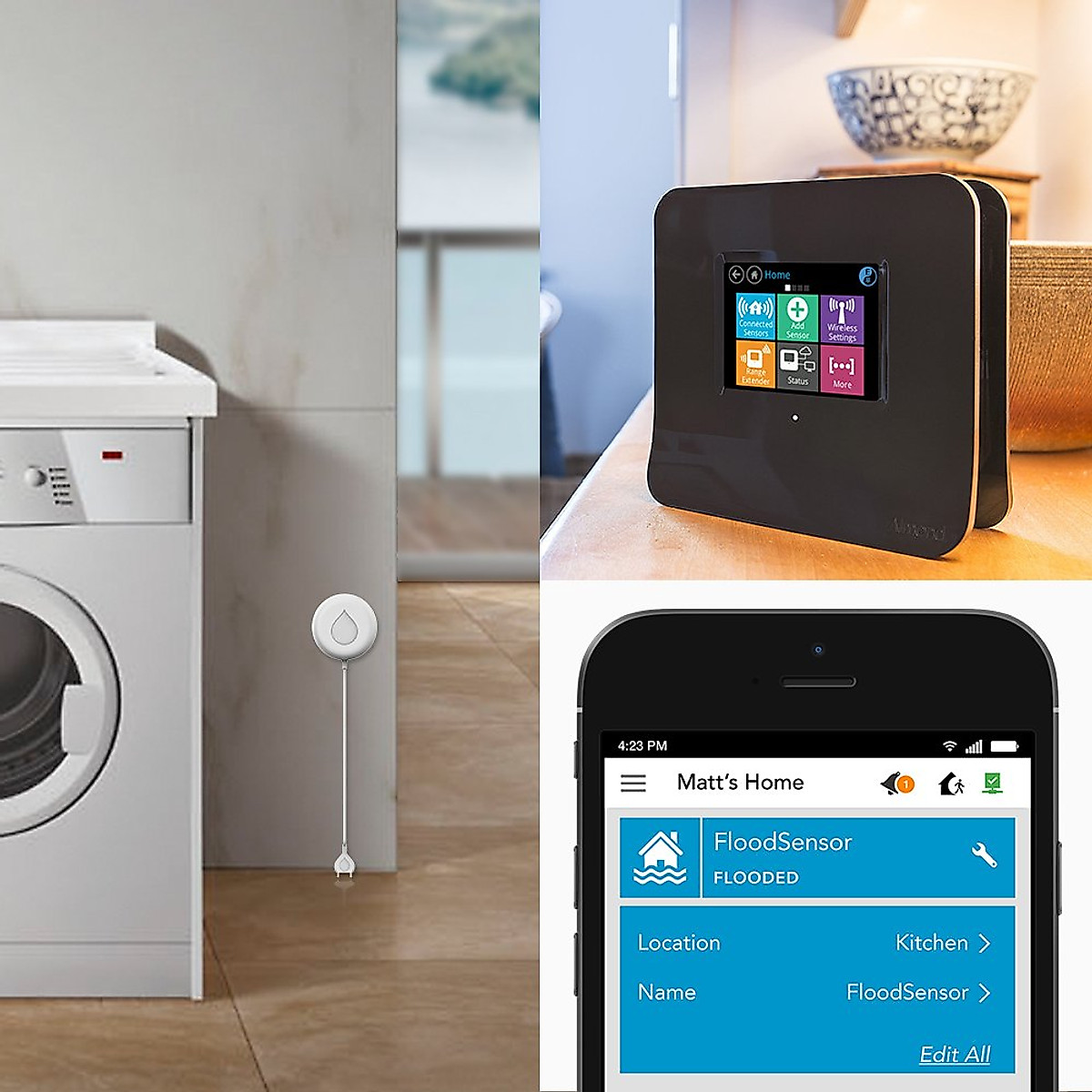 Securifi Water Leak Detection Kit: Almond 2015 Router and 1x Flood Sensor