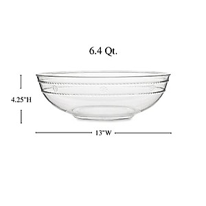Juliska - Isabella Acrylic Serving Bowl 13 in, Acrylic Glass - Unbreakable, Clear Acrylic, Embossed Serving Bowl