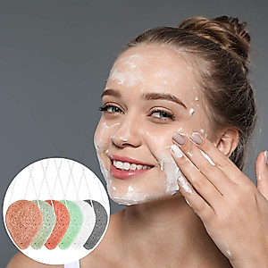 6 Pack Natural Konjac Facial Sponges, findTop 6 Colors Konjac Facial Sponges for Gentle Face Cleansing and Exfoliation