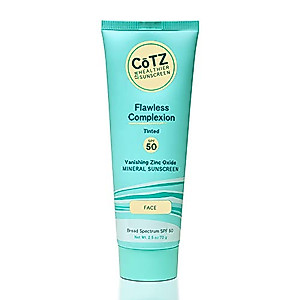 CōTZ Flawless Complexion Tinted Facial Mineral Sunscreen Broad Spectrum SPF 50; 2.5 oz / 70 g
