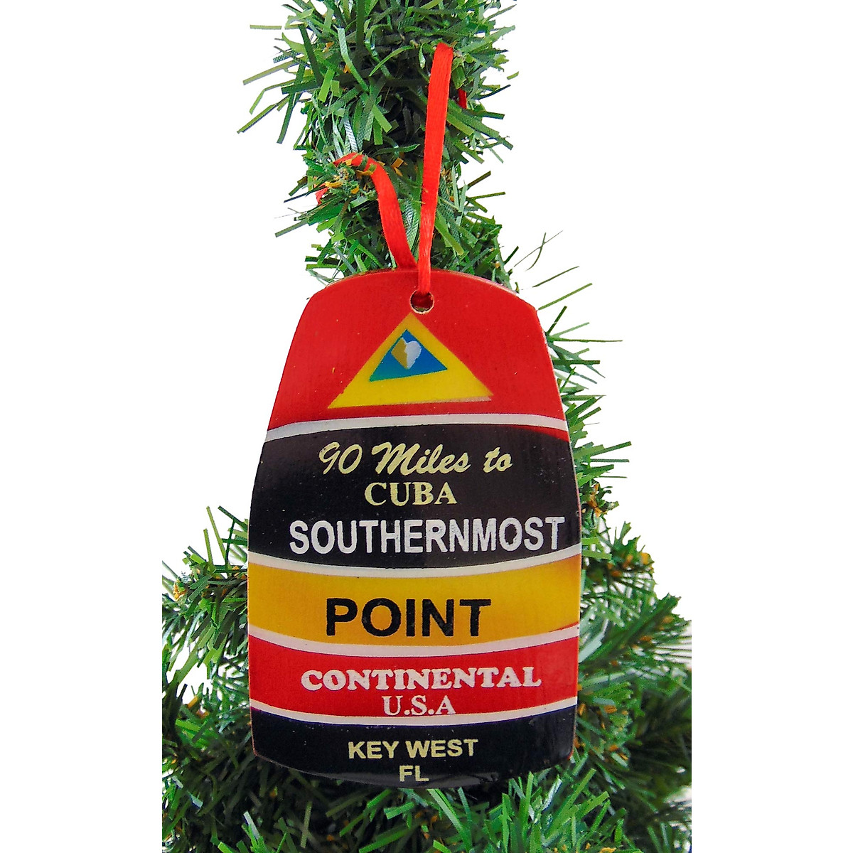 Southernmost Point Buoy Replica Ornament Wooden Key West Christmas Tree Decoration, 4 inch