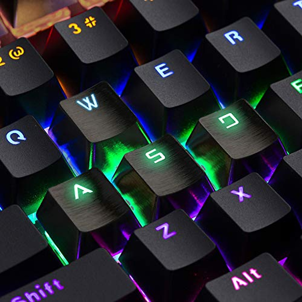 Qupei Metal Keycaps (WASDQREF+DIR.) for FPS & MOBA, OEM Mechanical Keyboard Keycaps Kit 60% Keycaps for Cherry MX Switches Gaming Keyboard Keycaps (Black)