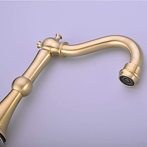 TRUSTMI 2 Handle 8-Inch Bathroom Faucet with Pop-up Drain Assembly and cUPC Water Supply Hoses, 3 Hole Widespread Lavatory Sink Faucet, Brushed Gold