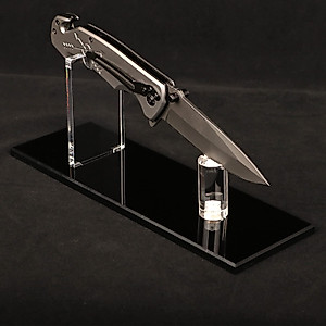 knife stand,single knife holder, acrylic knife display stand, collectible knife display stand, knife collection display stand, for single knife hut home decoration (Black 1 pack)