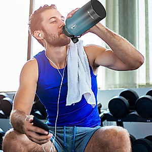 Coolflask Spout Lid Replacement for 40oz, 64oz, 87oz & 128oz Water Bottles, Replacement Twist Lid of 2.22” Diameter, Accessories Flip lid with Big Wide Handle, Easy to Carry, Leak- Proof BPA-Free