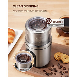 SHARDOR Adjustable 12 Cup Coffee Grinder Electric with 3 Grinding Settings, Stainless Steel Coffee Bean Grinder for Spice Nut Herb, Espresso Grinder with 1 Removable Stainless Steel Cup