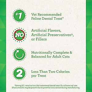 Greenies Feline Adult Natural Dental Care Cat Treats, Oven Roasted Chicken Flavor, 4.6 oz. Pouch