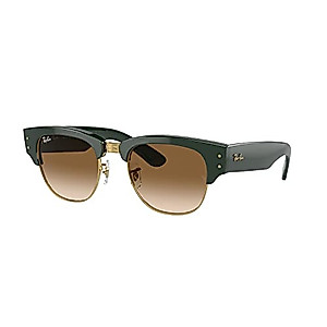 Ray-Ban Unisex Sunglasses Green On Gold Frame, Light Brown Lenses, 53MM
