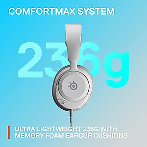 SteelSeries Arctis Nova 1P Multi-System Gaming Headset — Hi-Fi Drivers — 360° Spatial Audio — Comfort Design — Durable — Lightweight — Noise-Cancelling Mic — PS5/PS4, PC, Xbox, Switch - White
