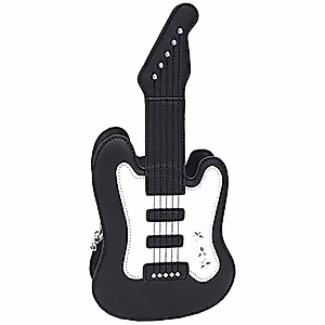 QZUnique Guitar/Violin/Piano Shoulder Bag Creative PU Leather Handbag Zipper Closure Crossbody Tote for Girls and Women