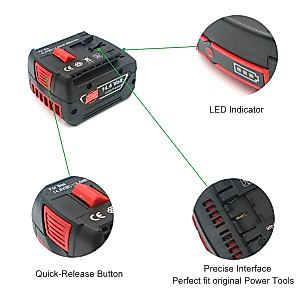 HeShunChang Battery 14.4V 5Ah Replace for Bosch BAT607 BAT607G BAT614 BAT614G