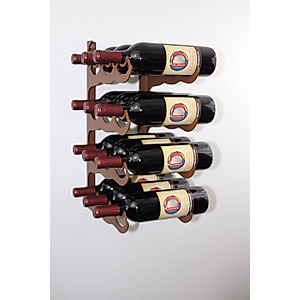 di prima usa Wine Rack Wall Mounted for Wine Bottles - Luxury Metal Wine Rack Mount - Long-Lasting Hanging Wine Rack for Wall Mount, Cellar, Kitchen, Living Room - Triple Depth Row – 12 Bottles