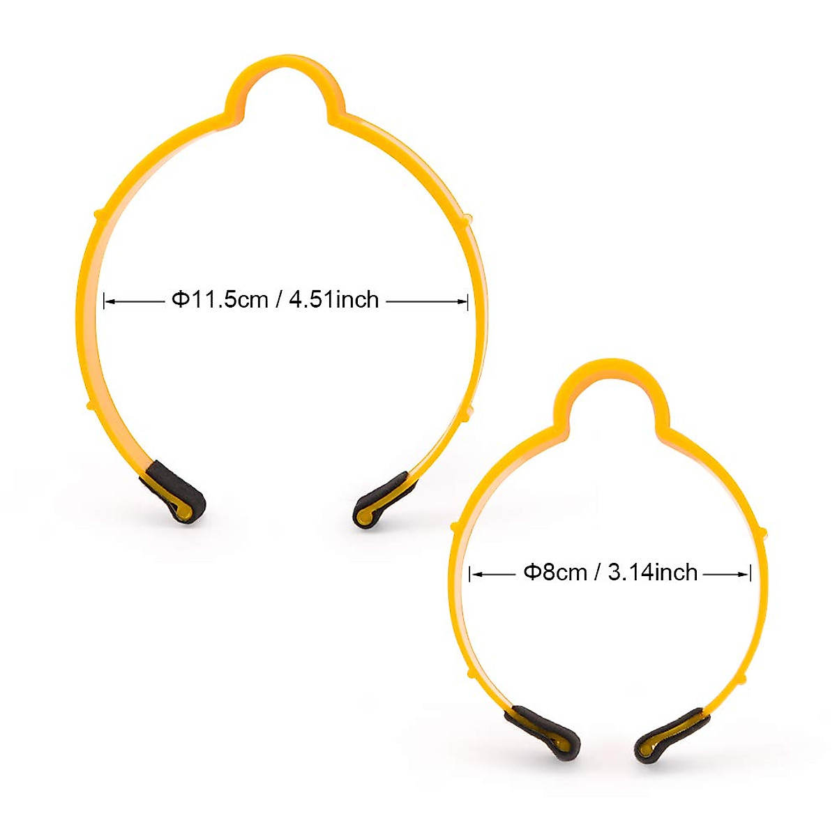 4 PCS Speed Hoop Clip Vinyl Storage Solution Tool Keeping Loose Rolls Tidy, Roll-Media Vinyl Wraps Holder Plastic Ring Clamp with Quick Release Handle and Scratch Protection Felt Patch 80mm & 110mm