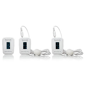 Saramonic Snow White Advanced 2.4 GHz 2-Person Wireless Clip-On Microphone System with Lavaliers for Cameras, Mobile Devices and More (Blink 500 Pro B2 Snow White) (BLINK500PROB2W)