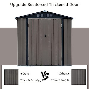 6' x 4' Storage Sheds Outdoor Storage Utility Tool Shed for Garden Lawn with Lockable Door and Air Vent
