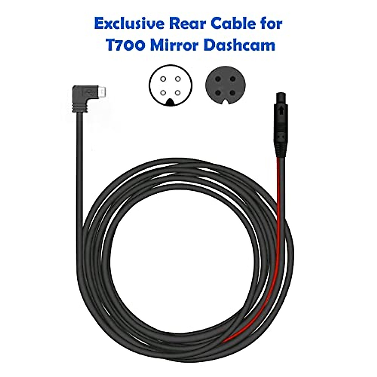 REDTIGER T700 Rear Camera Extension Cord Cable for Mirror Dash Cam