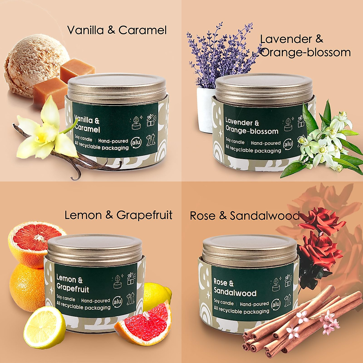 Christmas Scented Candles Gifts for Women, Christmas Candles and Decor for Home, Soy Candles Set for Housewarming Gift, Unique Gifts for Women Men Father Mother, Relaxing Aromatherapy Candle