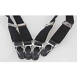 TVRtyle Women's Mysterious Sexy Black 4 Vintage Metal Clips Garter Belts for Stockings (Small)