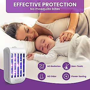 Indoor Bug Zapper Plug in Electric Mosquito Killer Lamp with UV LED Light Portable Flying Insect Traps for Home, Kitchen, Bedroom, Office White 2 Pack