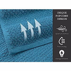 Tukasa Linens 16 Pack Cotton Washcloths for Body and Face, 12x12 Inches, Multipurpose and Lightweight Wash Clothes for Face. Highly Absorbent - Travel and Bath Towel (Multi-Color)