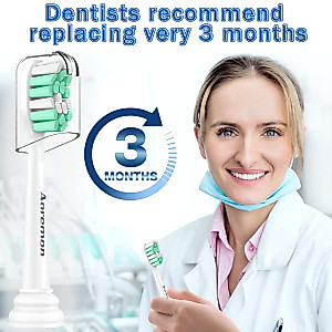 Aoremon Replacement Heads for Sonicare - Replacement Brush Heads Compatible with Philips Sonicare Snap-on Electric Toothbrush (White),8 Pcs