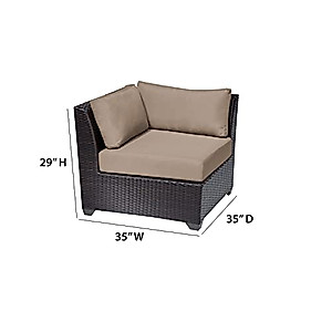 TK Classics Barbados 17 Piece Wicker Outdoor Sectional Seating Group with Storage Coffee Table and Club Chairs, Grey