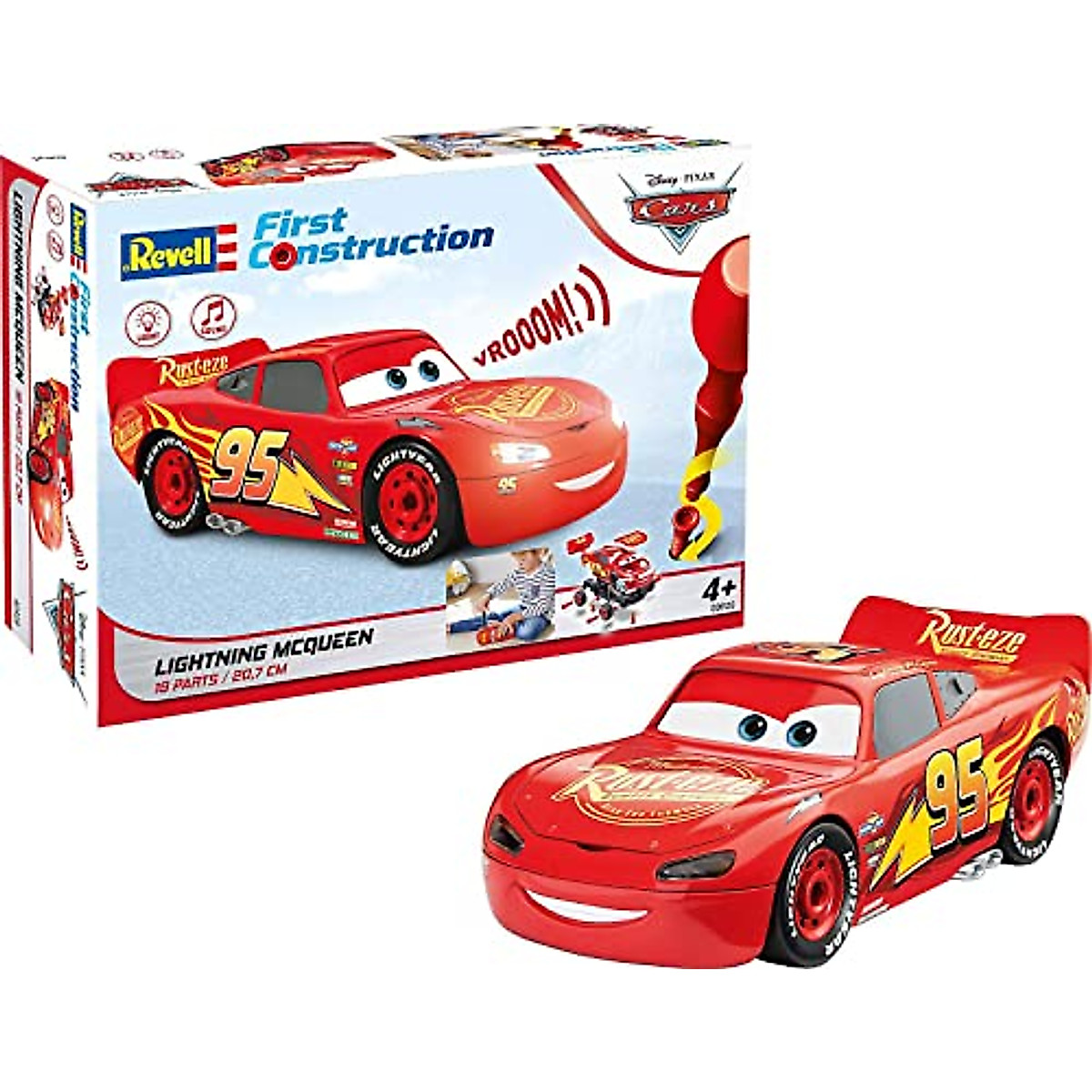 Revell 00920 First Lightning McQueen Disney Cars (Light & Sound) 1:20 Scale, Red