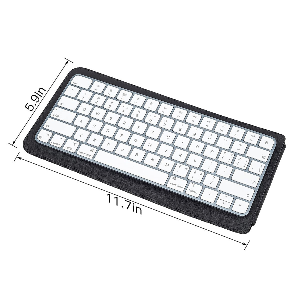 Magic Keyboard PU Leather Sleeve Case for 2024 2023 2021 Apple Magic Keyboard M4 M3 M1 chip A2449 A2450 / Magic Keyboard 2 MLA22LL/A A1644,Apple iMac 24 inch 2024 2023 Keyboard Bag Accessories-Black