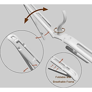 Fineget Folding Clothes Skirt Shirt Hangers with Clips Plastic Coat Travel Shoes Socks Shorts Hangers Foldable Collapsible Closet No Slip Heavy Duty White Hangers Retail Organizer 4 PCS + 8 Clips