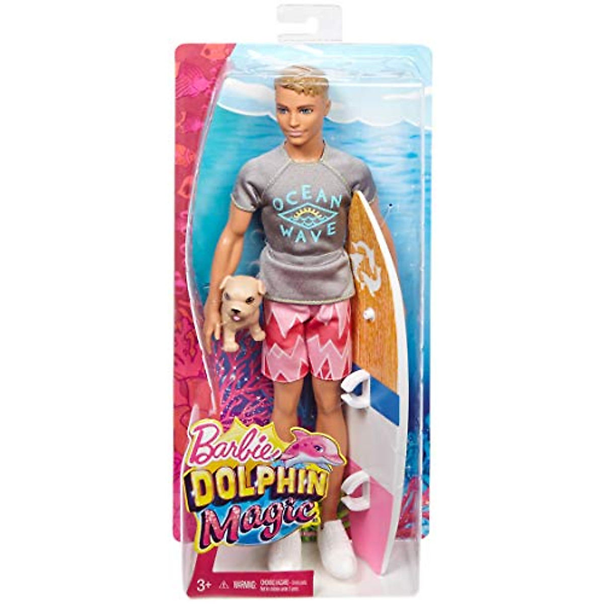 Ken Doll with Puppy and Surfboard