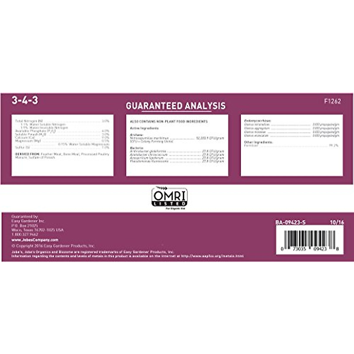 Jobe's 09426 Granular Plant Food Flower & Rose, 4lbs