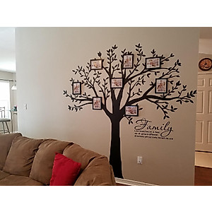 LSKOO Large Family Tree Wall Decal with Family Llike Branches on a Tree Wall Decals Wall Sticks Wall Decorations for Living Room (Black)
