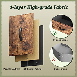 Huuger 9 Drawer Dresser, 63 Inch Dresser TV Stand for 55, 65, 70 Inch TV, Entertainment Center with Drawers, Large Long Fabric Dresser for Bedroom, Closet, Rustic Brown