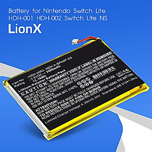 LIONX Battery Replacement for Game Console HDH-001 HDH-002 Switch Lite Switch Lite NS HDH-003 HDH-A-BPHAT-C0 3200mAh / 12.16Wh 3.8v Li-Polymer Black