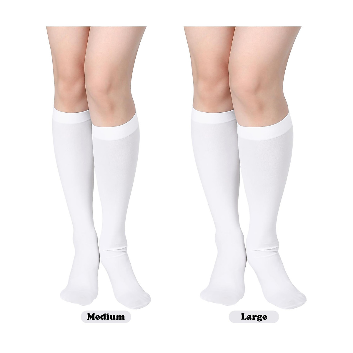 SATINIOR Women Knee High Boot Socks Halloween Cosplay Stockings for Girl Festival Party(Large,White)
