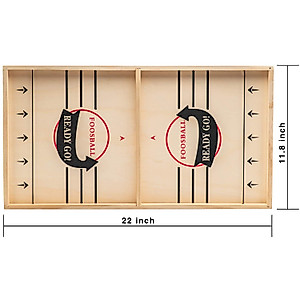 PUBGAMER Fast Puck Game, Sling Games Fast Puck Table Game Paced Puck Winner Wood Board Sport Toys (Large Size Suitable for Family & Friends), Come with Spare Piece and Spring Rope
