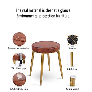 Wowdawn Vanity Stool,with Metal Legs,Upholstered Seat Padded Bench Piano Seat Shoe Bench Modern Makeup Dressing Stool,Load 100kg,Easy Assembly