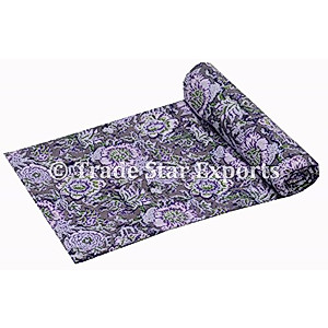 Trade Star 3 Yard Block Print Dressmaking Fabric 100% Cotton Floral Print Fabric for Sewing Crafting Ethnic Running Natural Dye Sanganeri Indian Fabric by The Yard Width 44 Inches (Pattern 4)