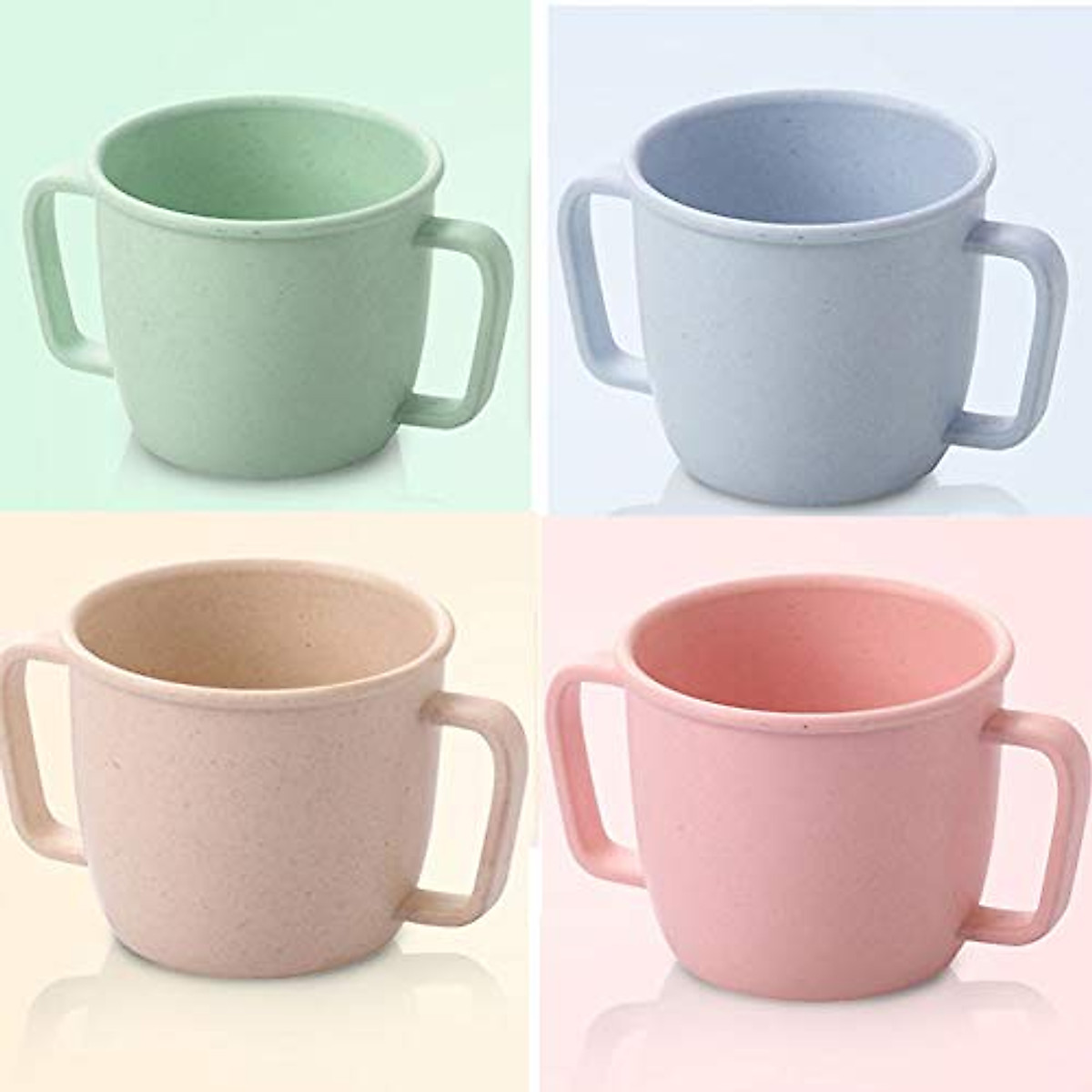 Golandstar Small Size Bamboo Fiber 230ml Adult Children Cups Mugs 4pcs Set Unbreakable Tumbler Mug Cup for Water, Milk, Juice, Tea