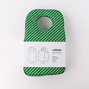 milkdot Designer Insulated Lunch Bag, Green Reusable Cooler Tote for Food & Drinks, Perfect for Women, Men and Kids, Stylish for boy and girls of all ages (Green Stripe)