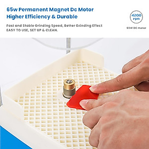 ANBULL Stained Glass Grinder Machine,Mini Portable Stained Grinder Glass Art Grinding Tool with 5/8" & 1" Grinder Bits (110V, 65W, Blue)