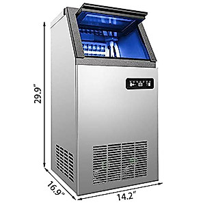 Electric Ice Cube Making Machine Stainless Steel Generator Liquid Freezer for Restaurants Coffee Shops Home Commercial Use